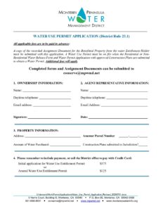 Water Use Permit for Entitlement Application – Monterey Peninsula Water ...